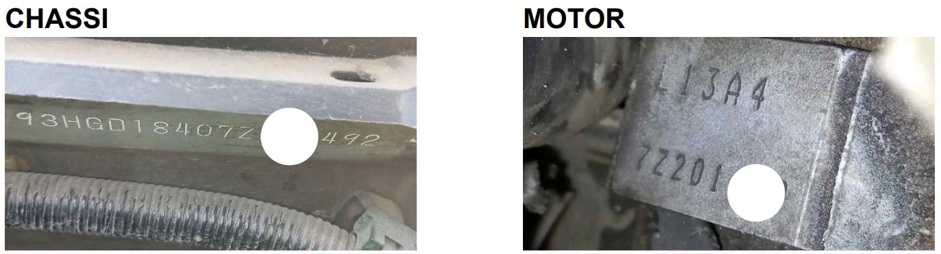 Honda/FIT LX 2007 - Onde fica localizado o numero do chassi no motor